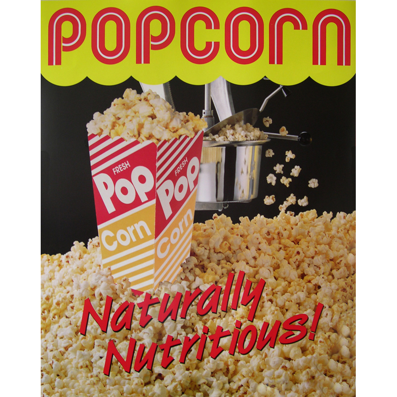 Gold Medal 2988 Popcorn Poster Nattural & Delicious